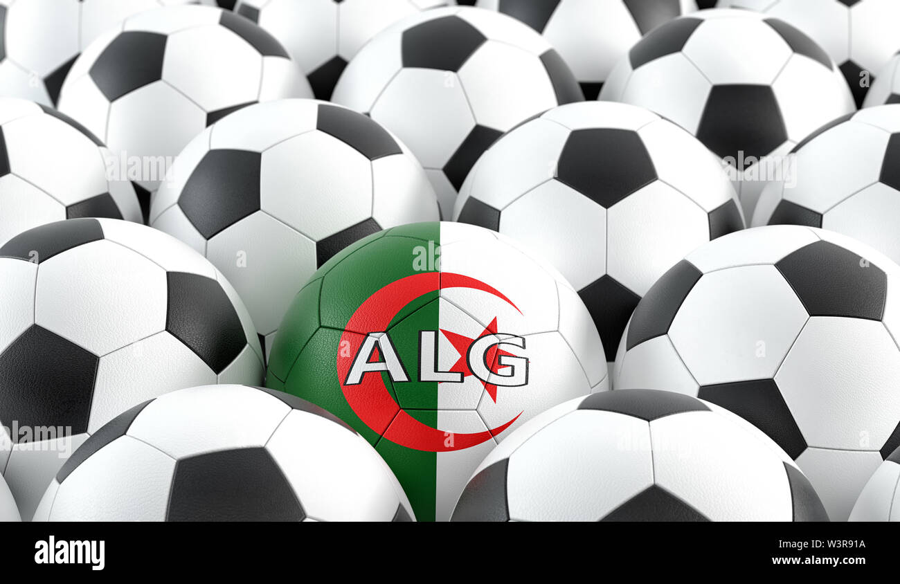 Soccer football ball algeria flag hi-res stock photography and images ...