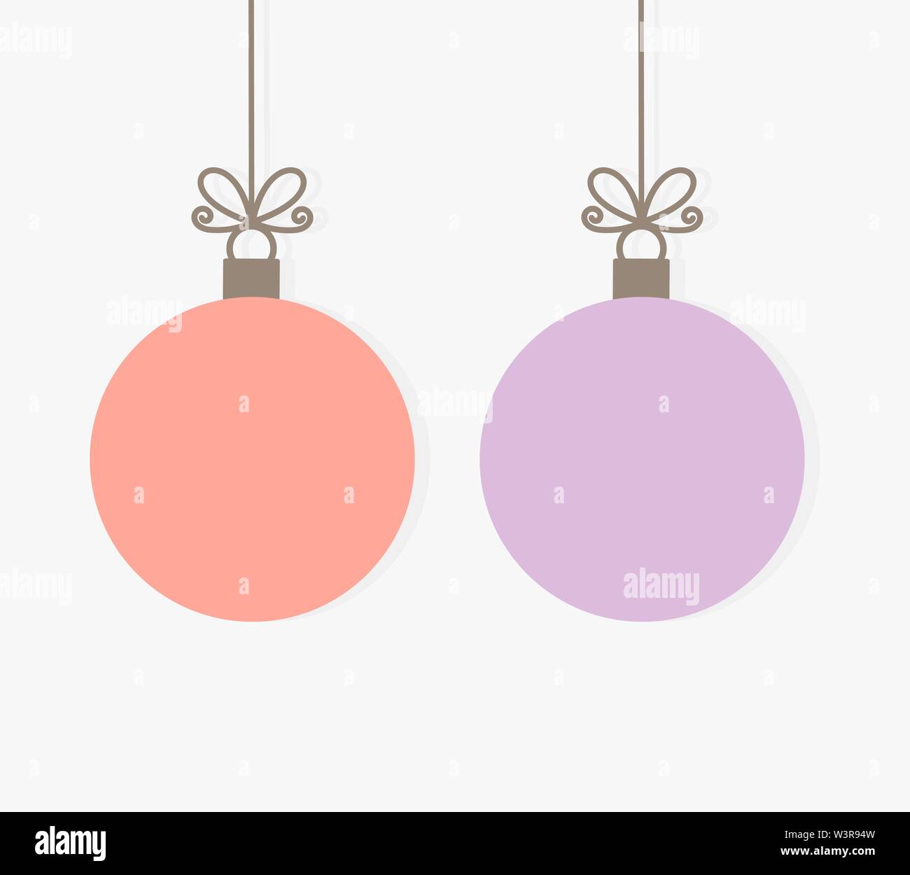 Two pastel Christmas baubles ornaments. Vector illustration Stock ...
