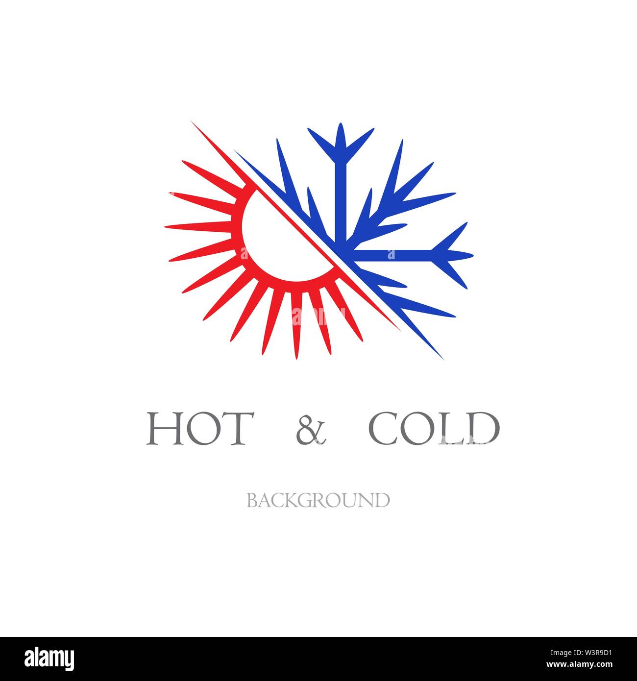 Sun and snowflake symbols isolated on white background Stock Vector ...