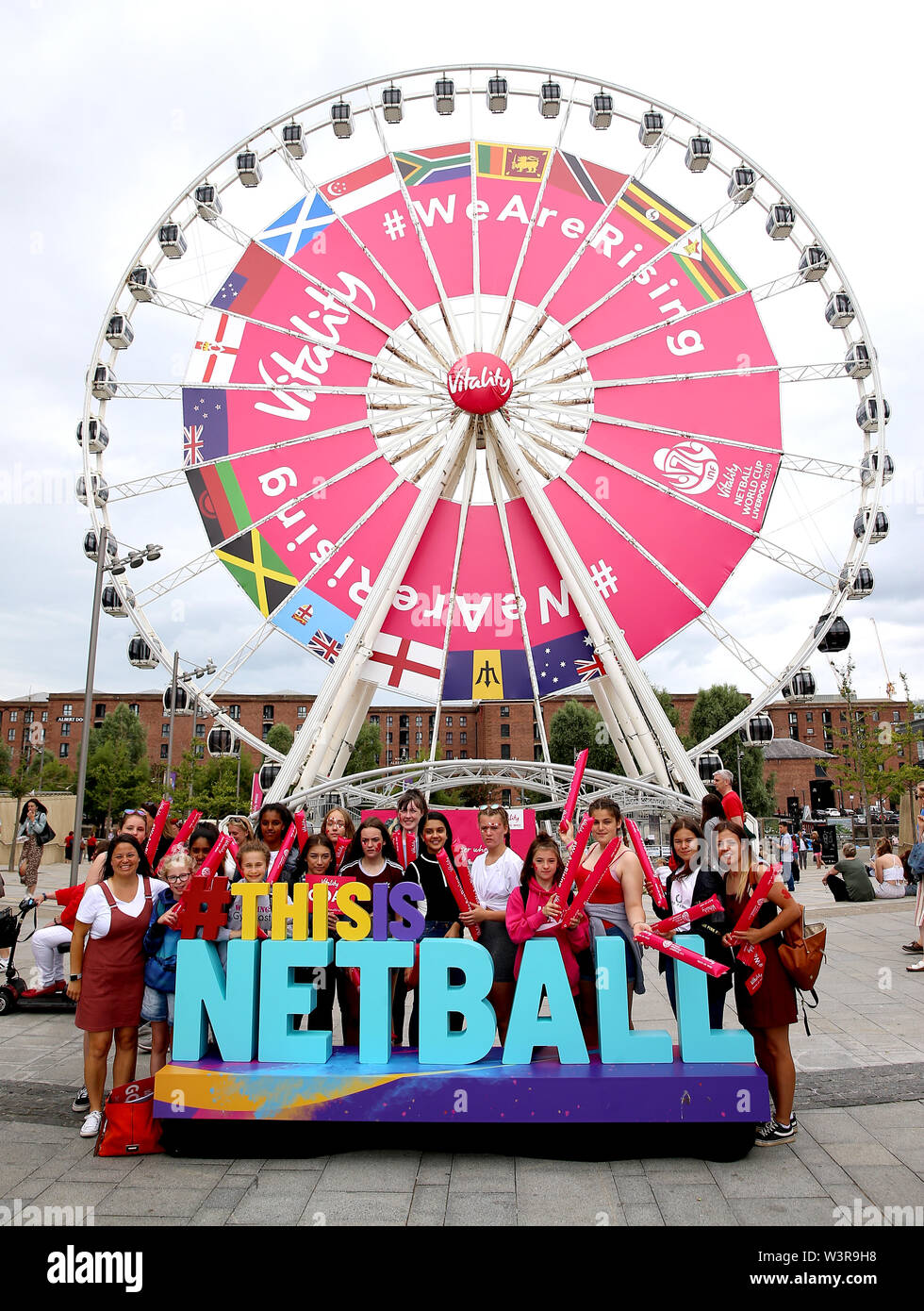 England fans outside the arena ahead of the Netball World Cup match ...