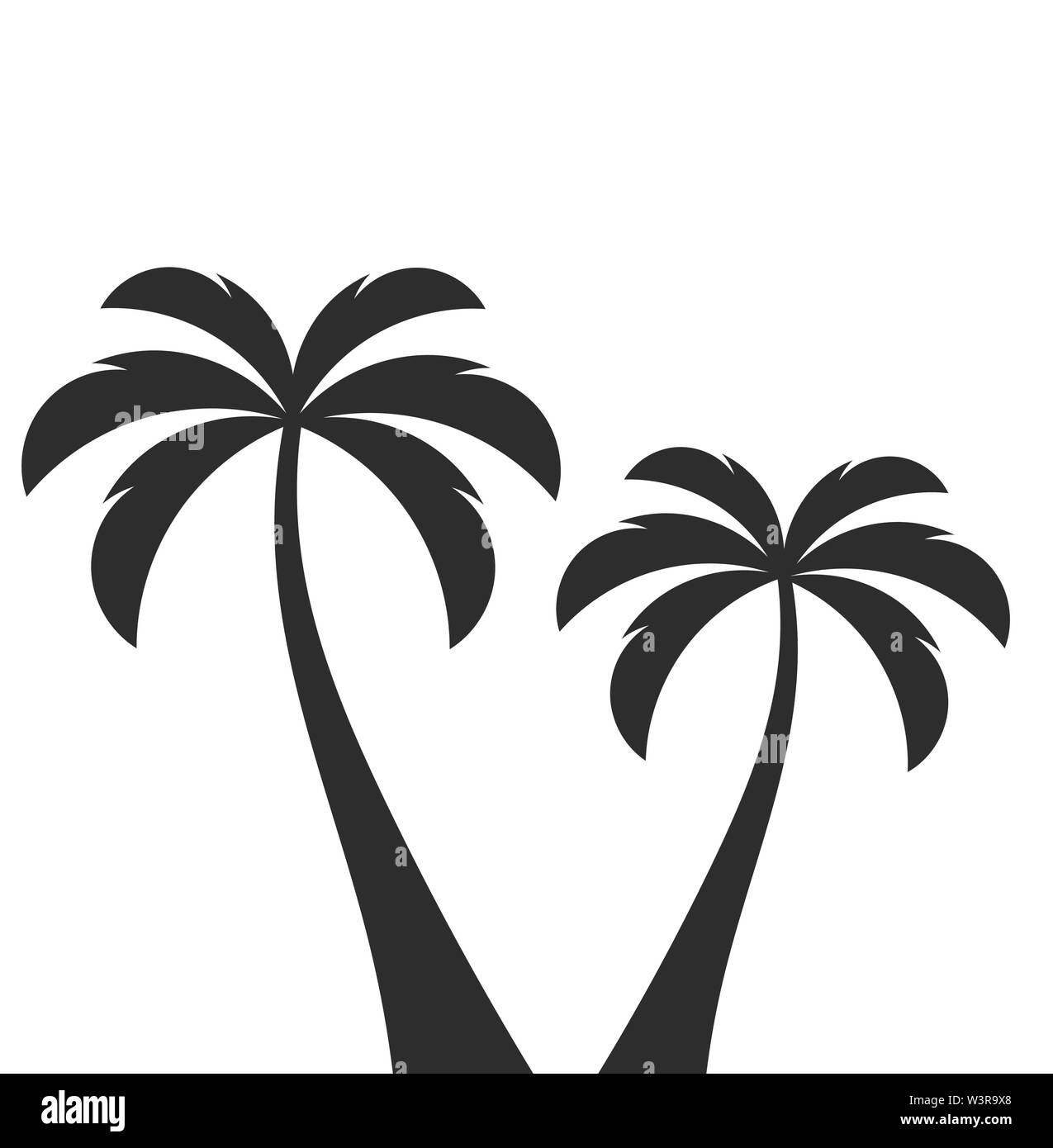 Two palm trees. Vector illustration Stock Vector Image & Art - Alamy