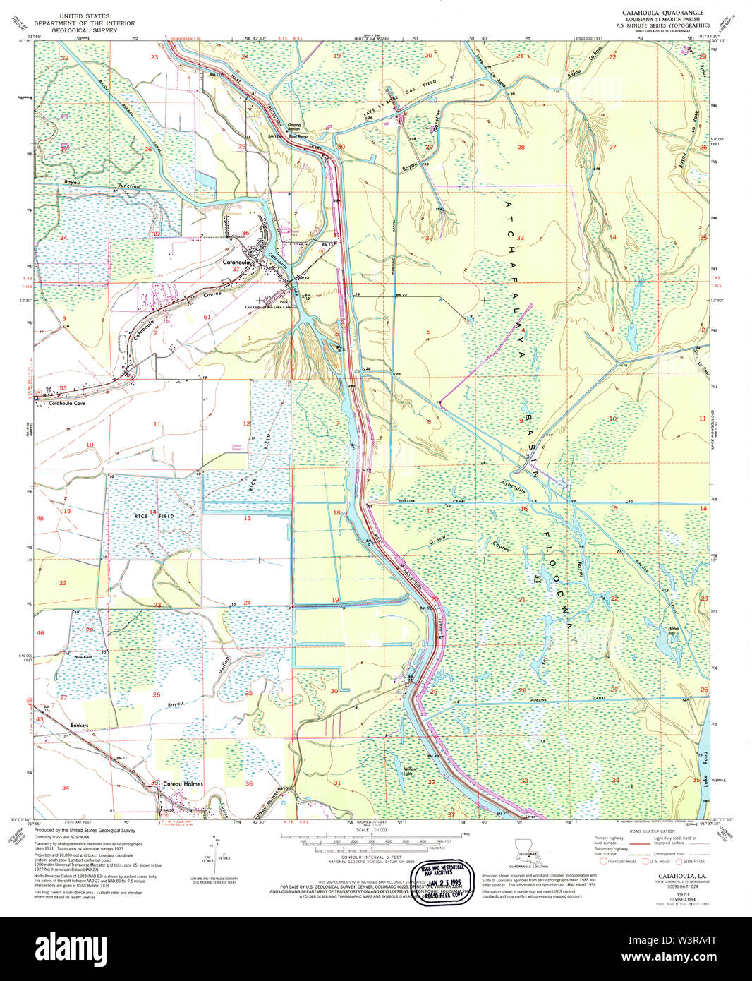 USGS TOPO Map Louisiana LA Catahoula 331622 1973 24000 Restoration ...