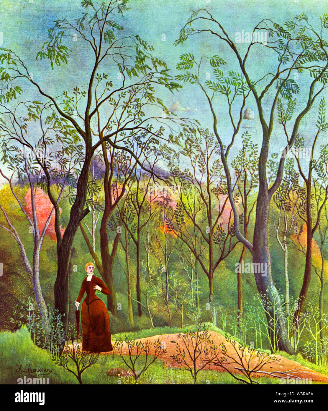 Henri Rousseau, The walk in the forest, painting, circa 1886 Stock ...