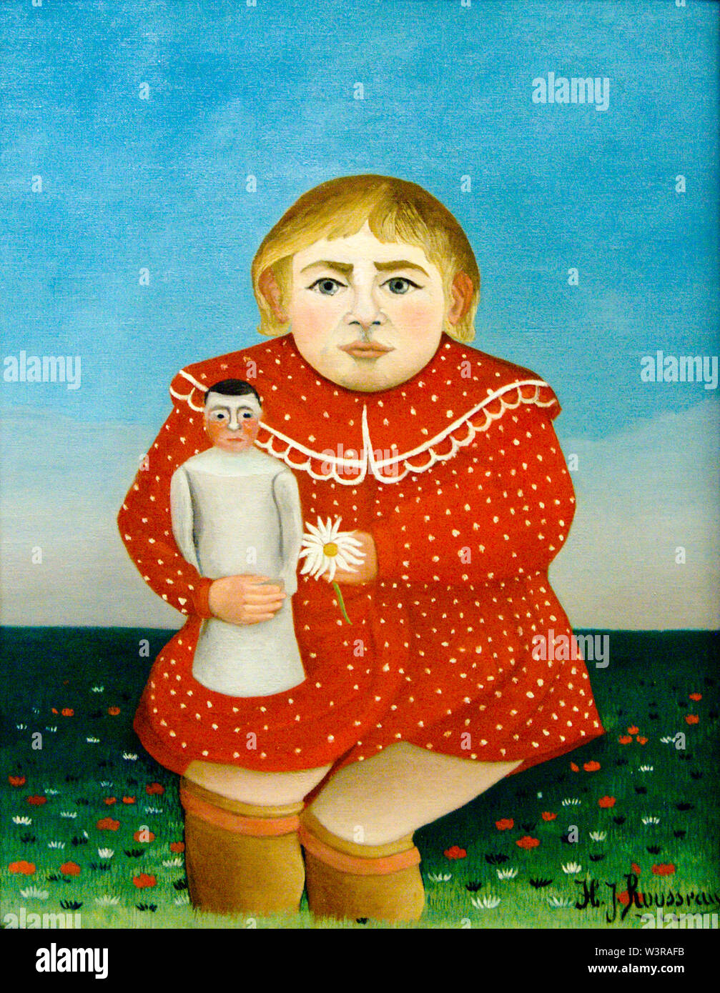 Henri Rousseau, Child with a doll, portrait painting, 1905 Stock Photo ...