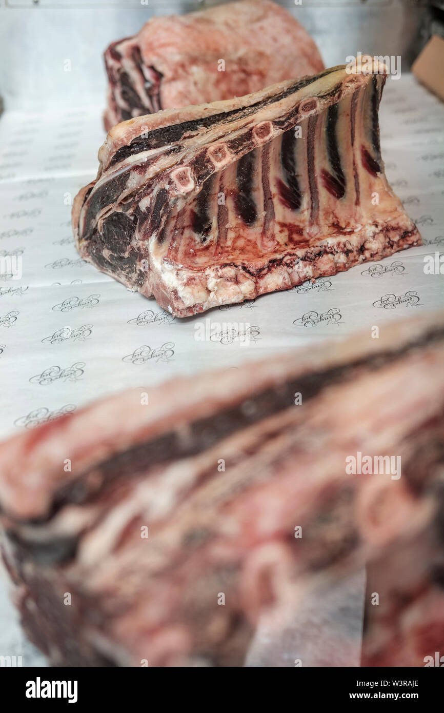Matured beef meat , Ginger Pig, Borough Market, London Stock Photo - Alamy