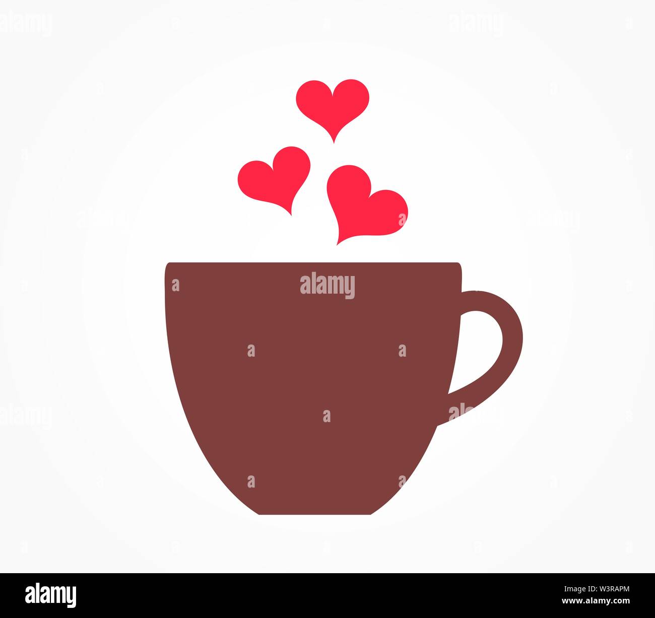 Coffee cup with hearts icon. Valentine's Day vector illustration Stock ...