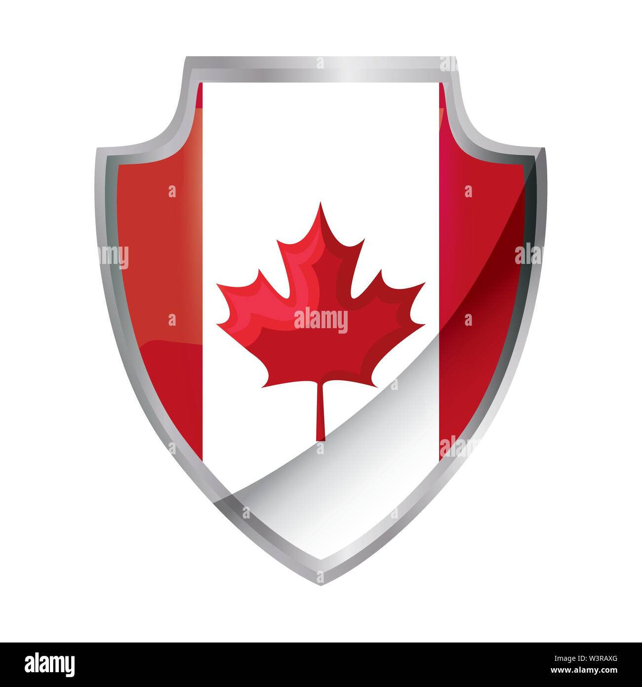 flag of canada patriotic in shield shape vector illustration design ...