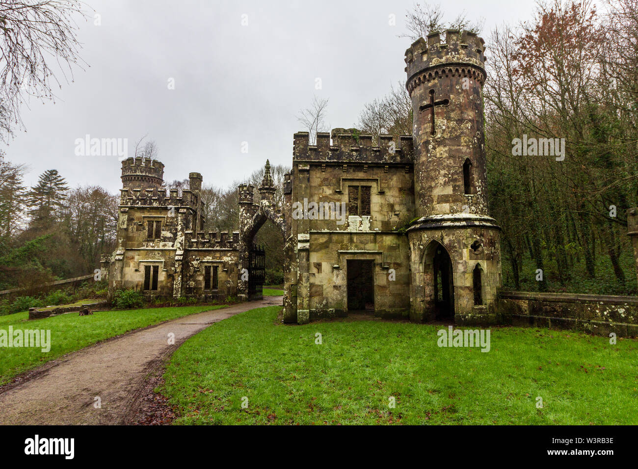 The Ballysaggartmore Towers were intended to be used as the entrance ...