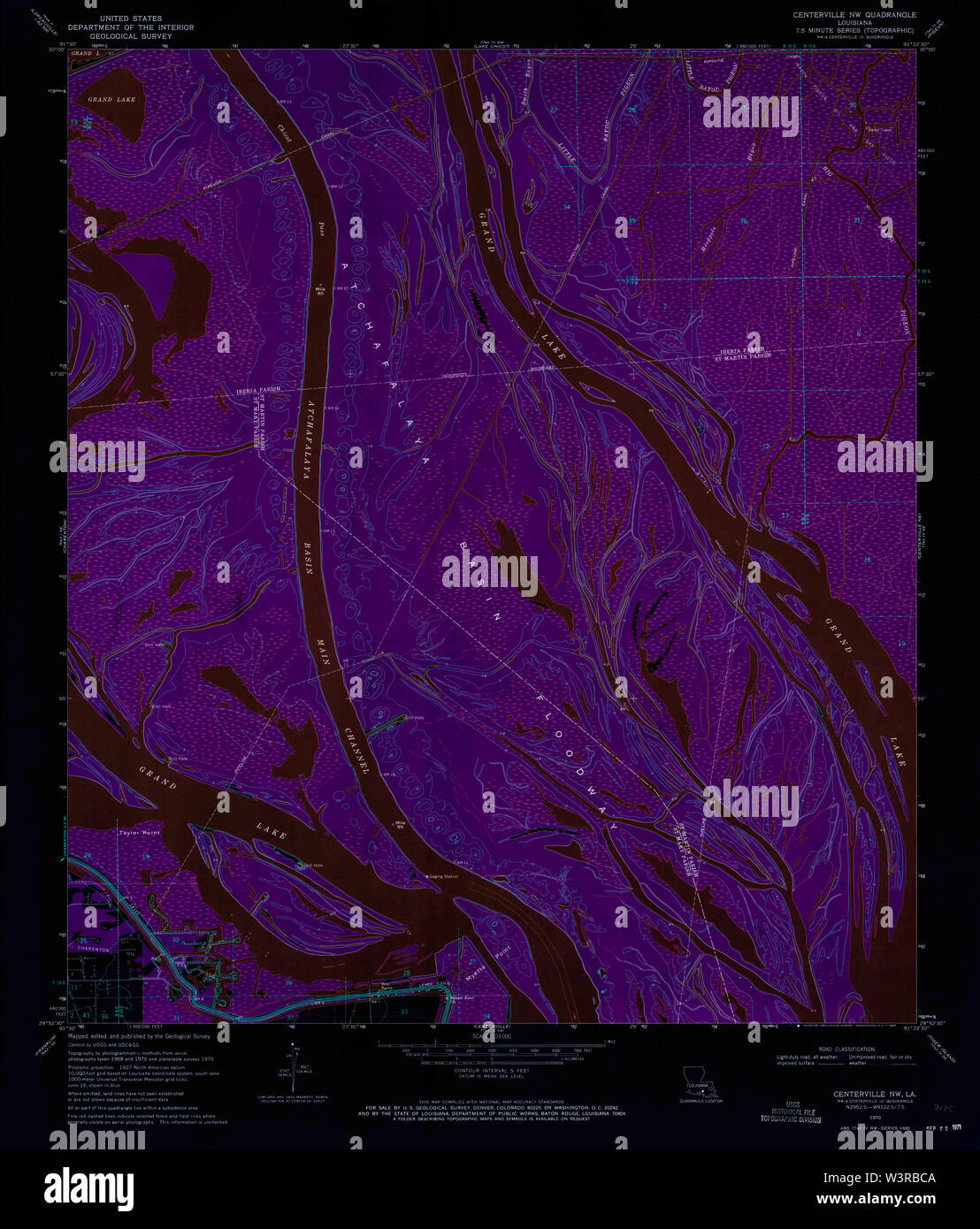 USGS TOPO Map Louisiana LA Centerville NW 331641 1970 24000 Inverted ...