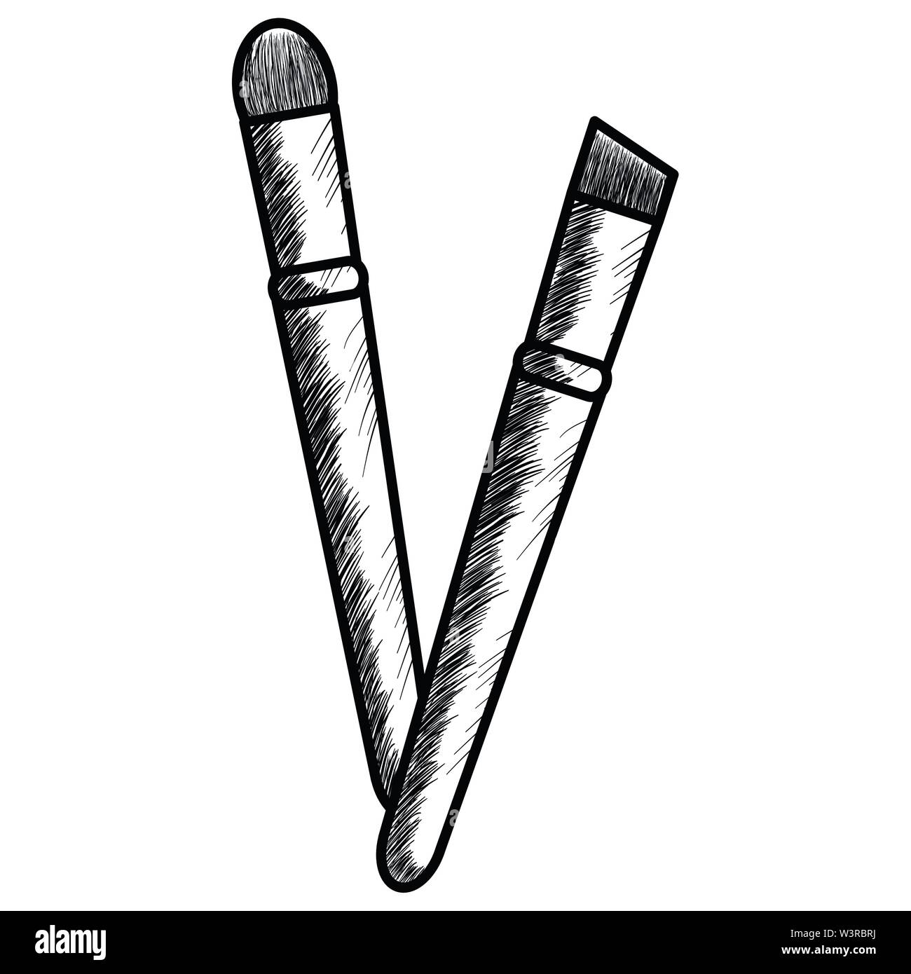 make up brush drawing icon vector illustration design Stock Vector ...