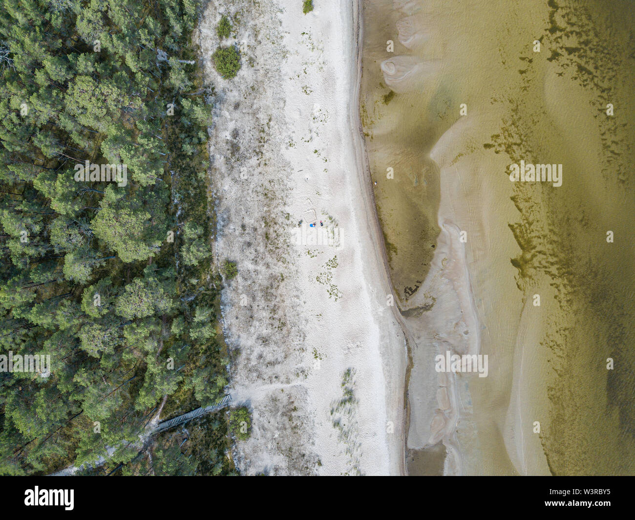 sea beach aerial detail view in summer. water and sand textures Stock ...