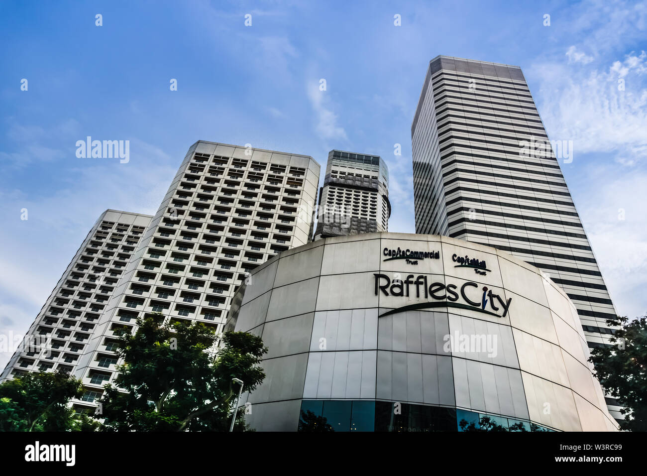 Singapore - Oct 7, 2018: Raffles City is a large complex located in the ...