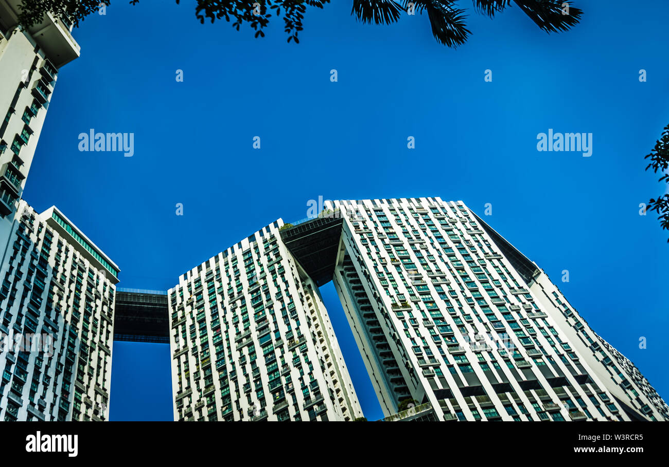 Singapore - Jul 8, 2018: The Pinnacle Duxton is located in the Central ...