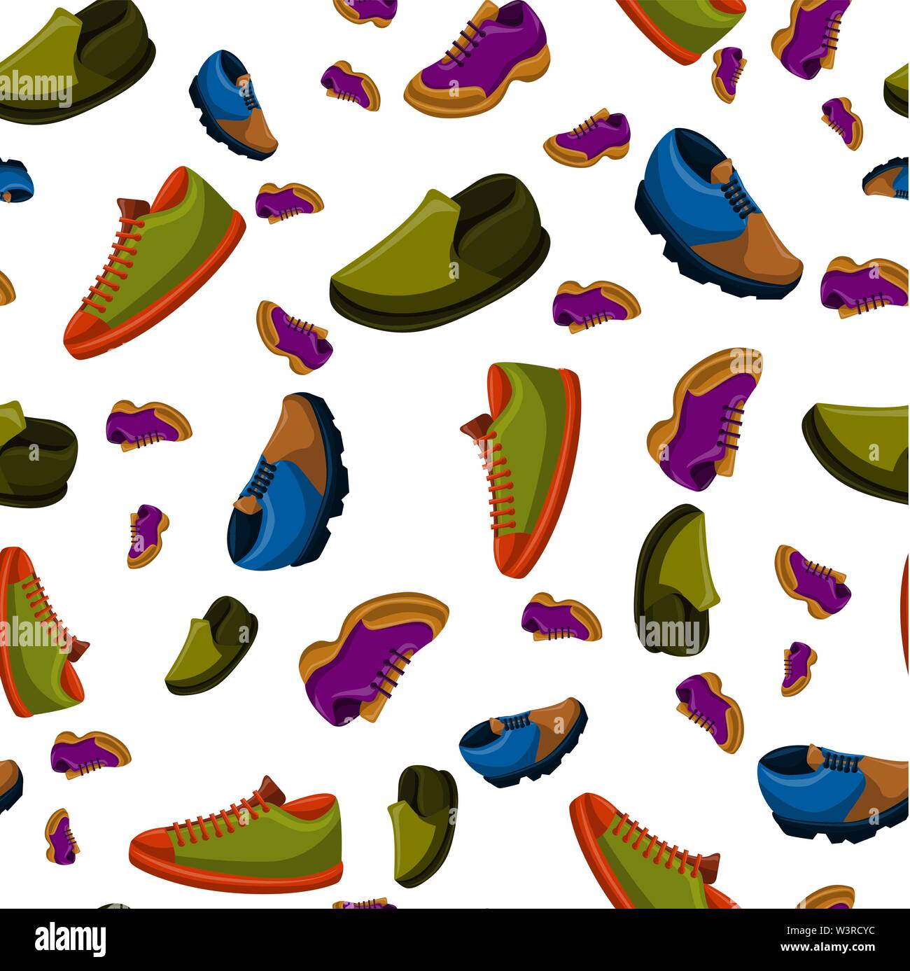 Shoes Flat Color Background Seamless Pattern Stock Vector Image & Art ...