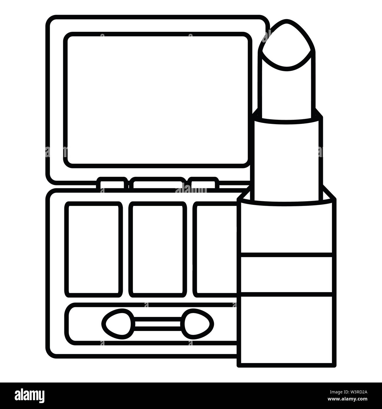 lipstick and eye shadows make up drawing icon vector illustration ...