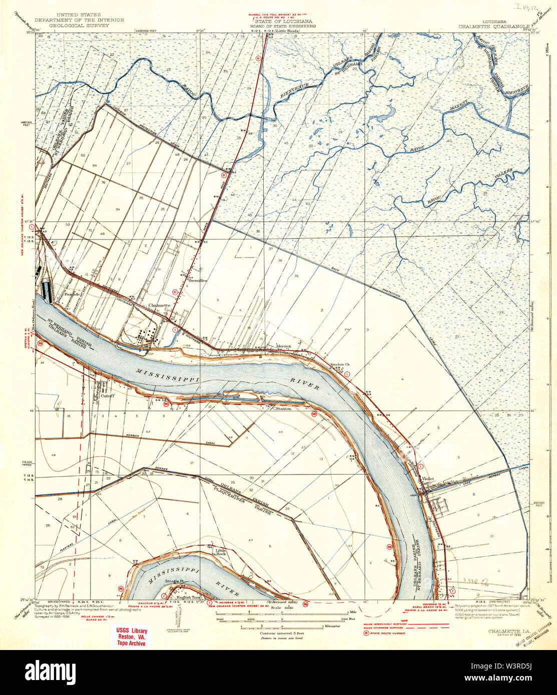 Map of chalmette hi-res stock photography and images - Alamy