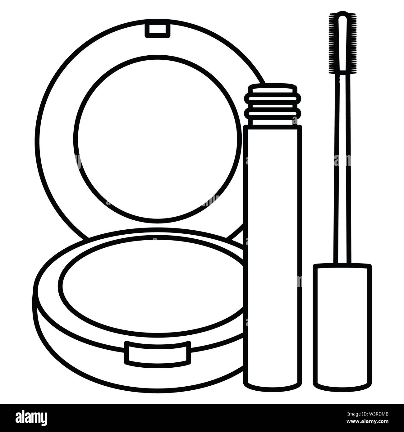 eyelash and blush make up drawing vector illustration design Stock ...