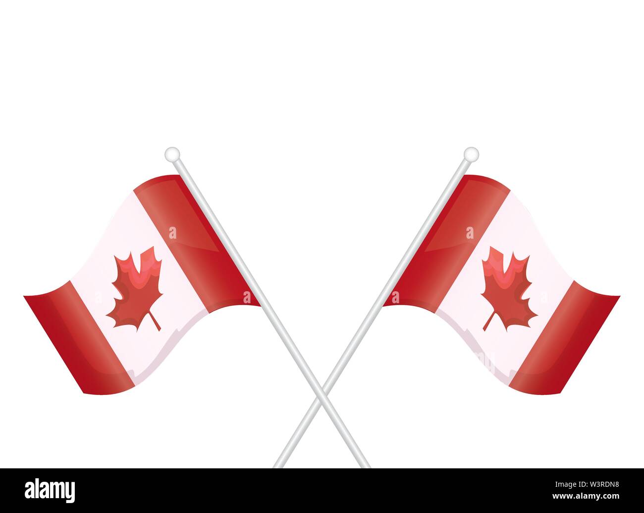 flags of canada patriotic in stick crossed vector illustration design ...