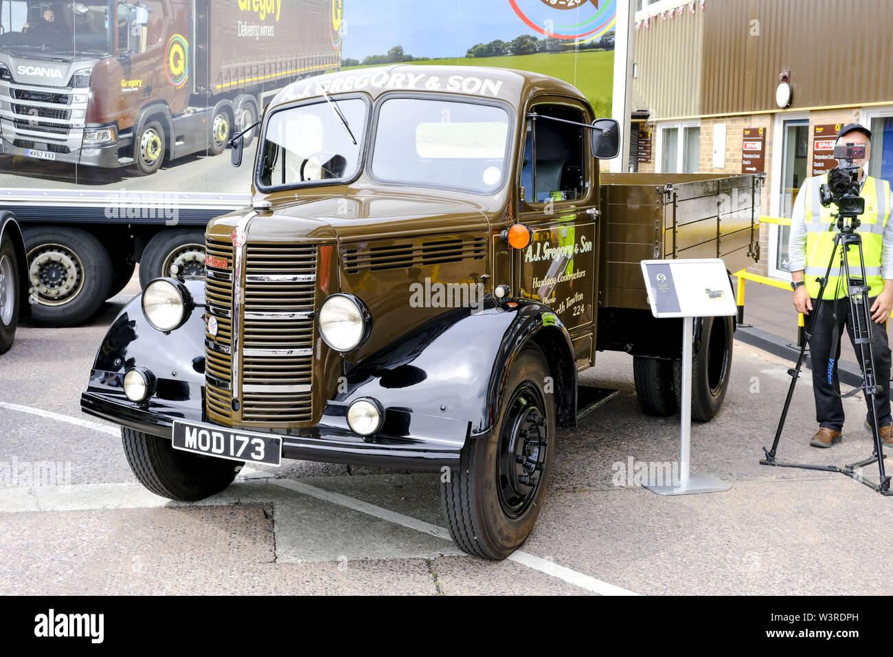 Vintage lorries are displayed during a visit by the Prince of Wales to ...