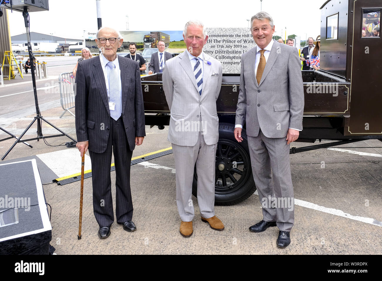 The Prince of Wales (centre)during his to the visit the headquarters of ...