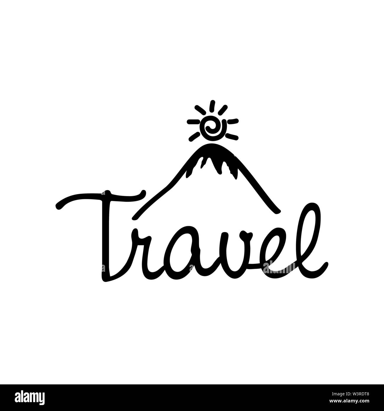travel adventure calligraphy messsage font vector illustration design ...