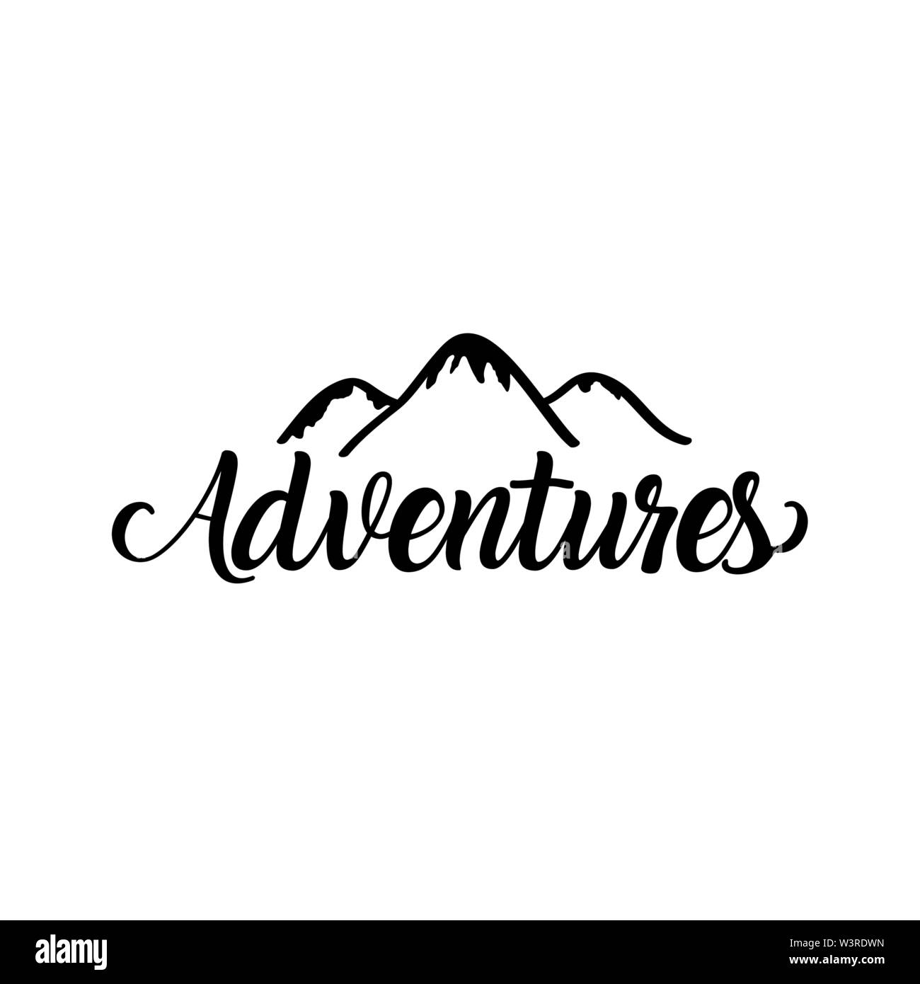 travel adventure calligraphy messsage font vector illustration design ...
