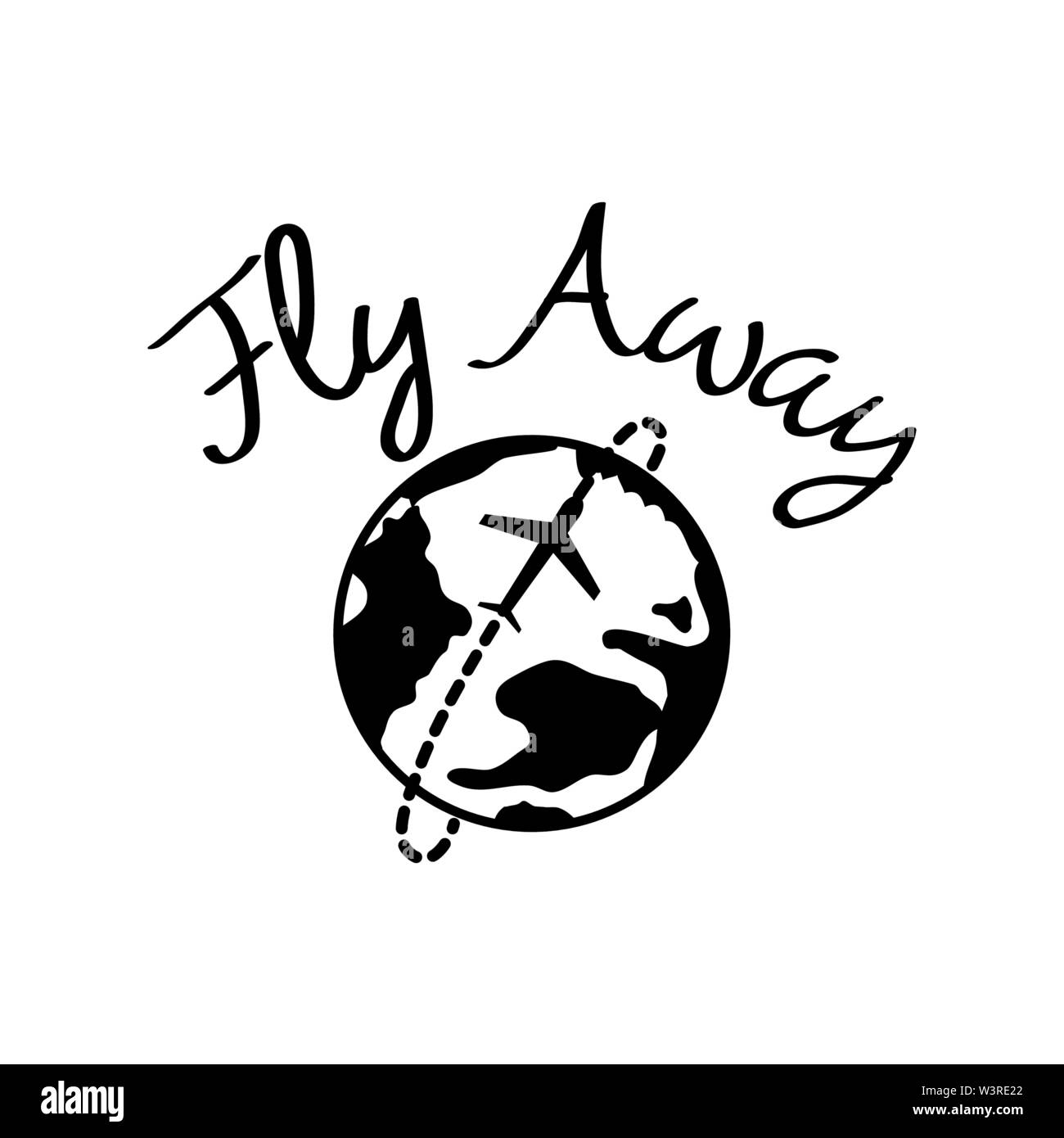 travel adventure calligraphy messsage font vector illustration design ...