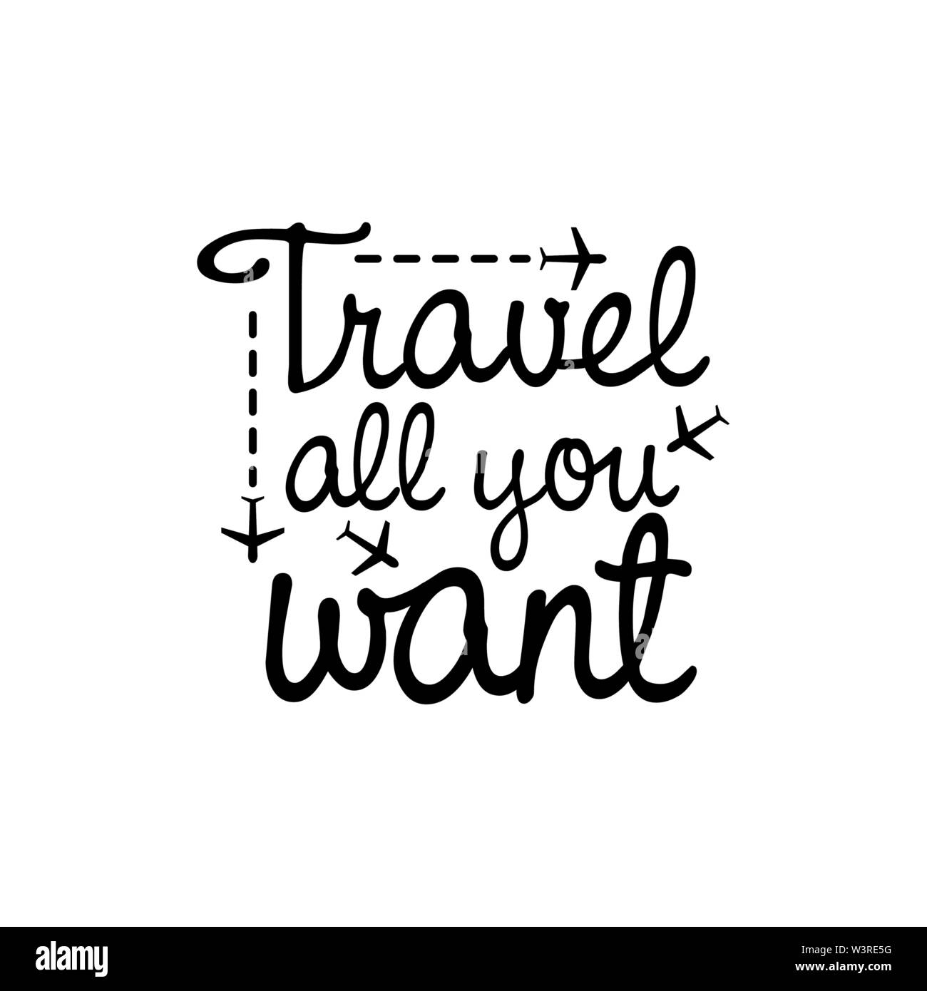 travel adventure calligraphy messsage font vector illustration design ...
