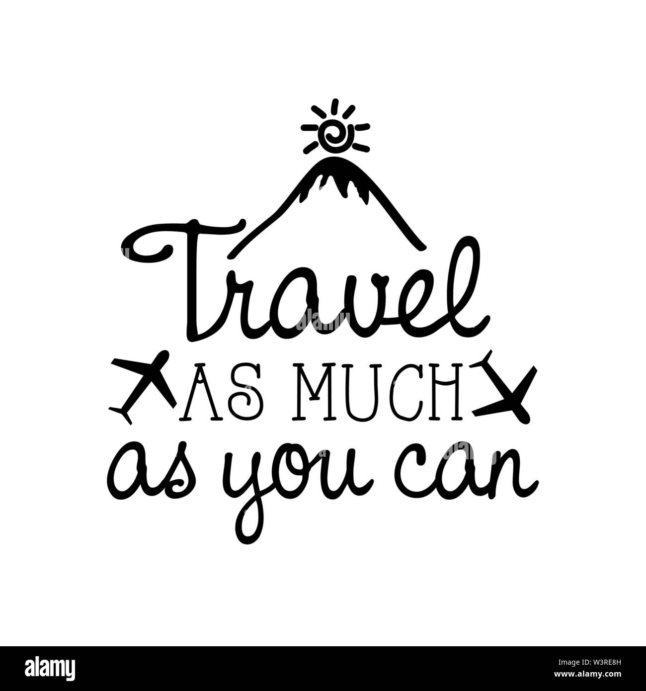 travel adventure calligraphy messsage font vector illustration design ...