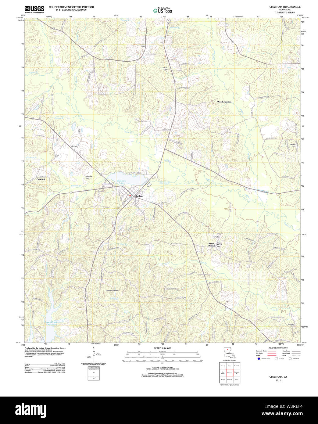 Chatham louisiana map hi-res stock photography and images - Alamy