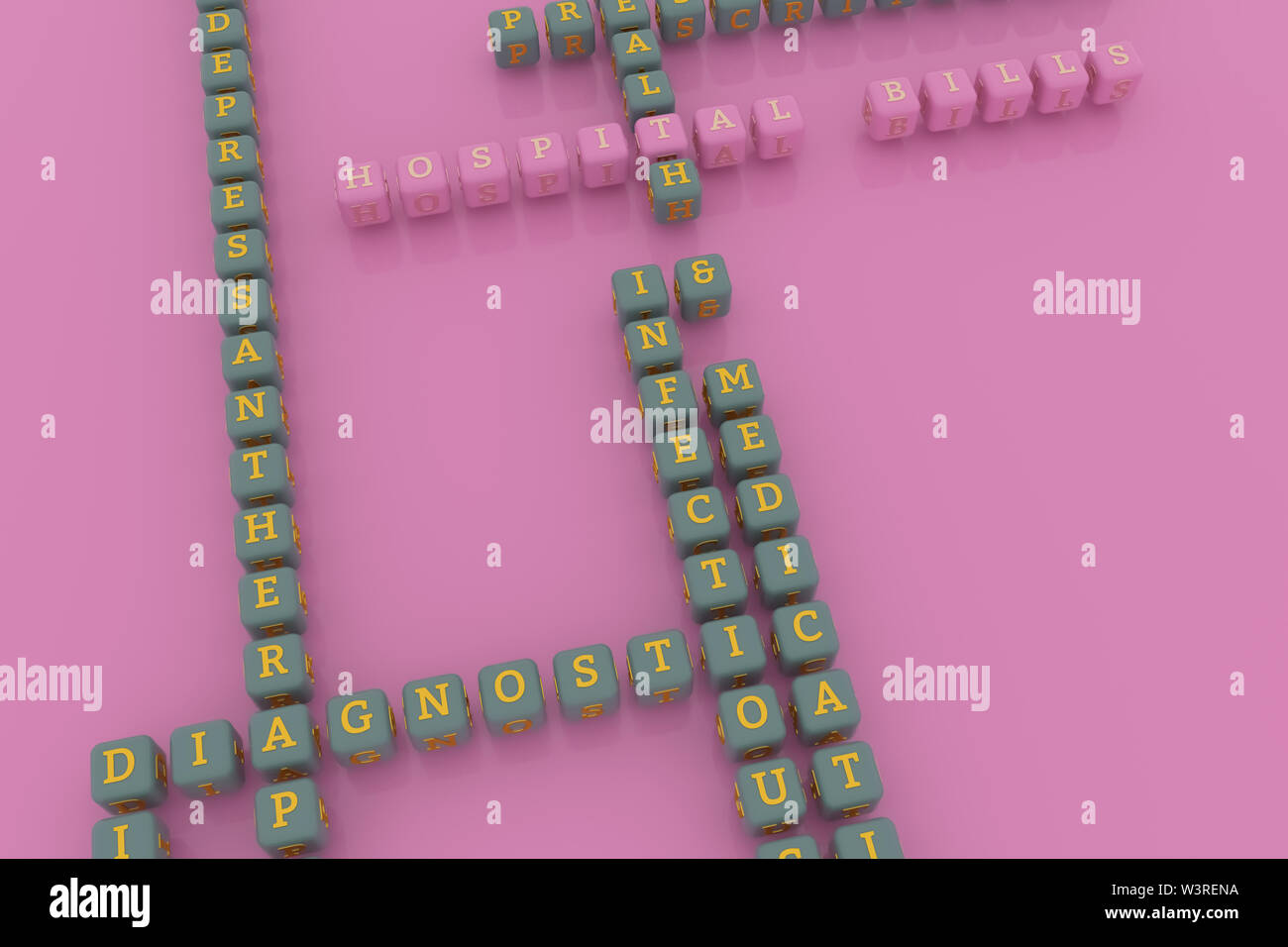 Hospital Bills, medical keyword crossword. For web page or design, as ...