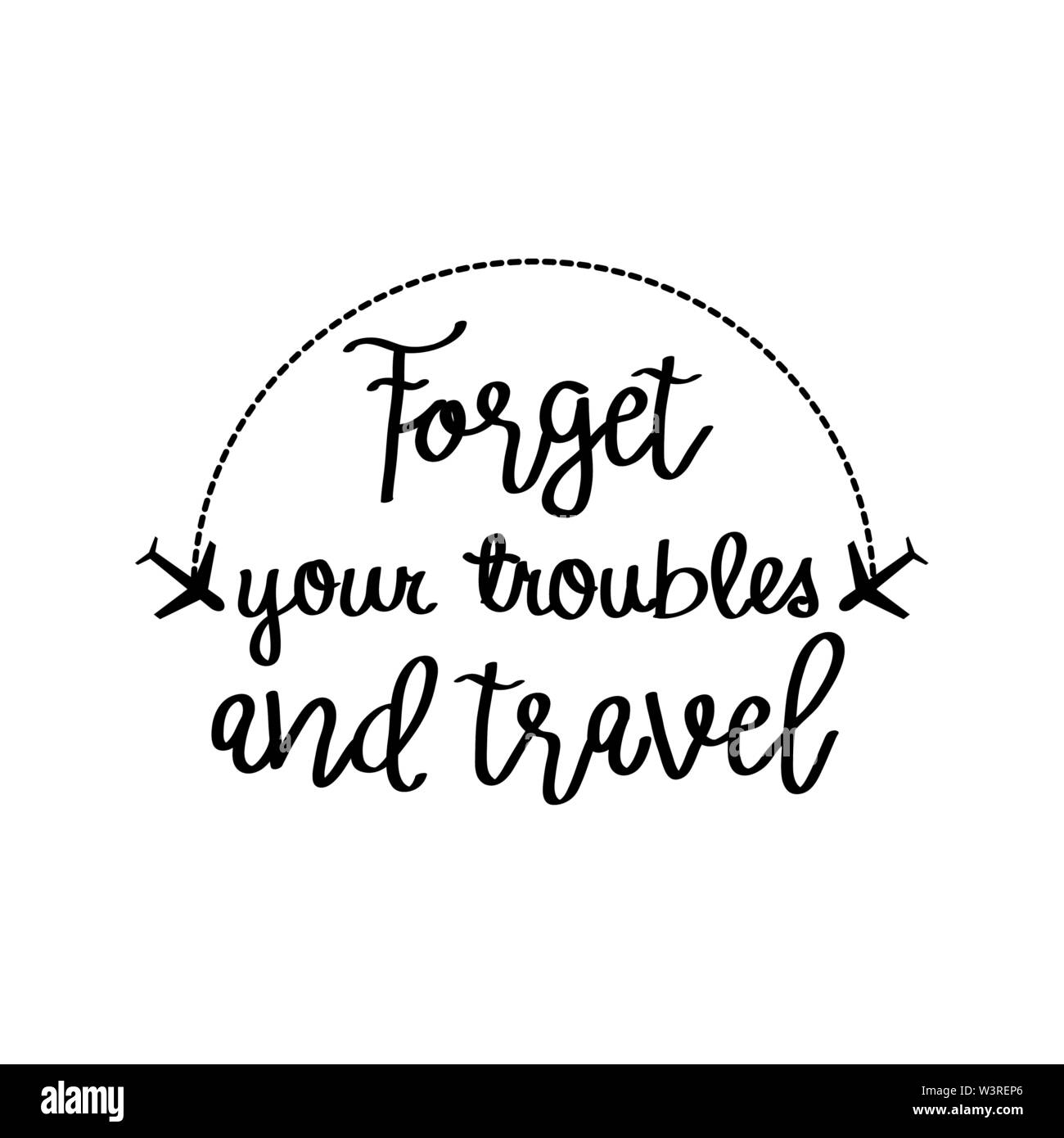 travel adventure calligraphy messsage font vector illustration design ...
