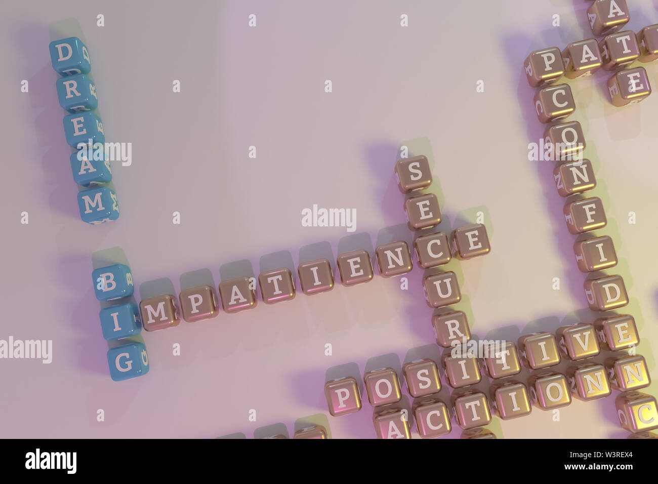 Dream Big, motivation keyword crossword. For web page or design, as ...