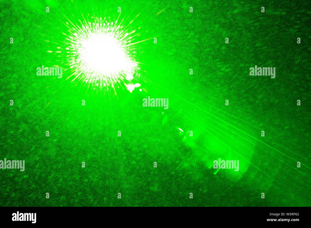 Camera lens flare by laser light create circles of objective iris ...