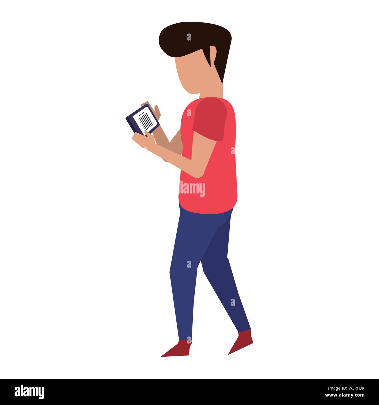 man using smartphone technology cartoon Stock Vector Image & Art - Alamy