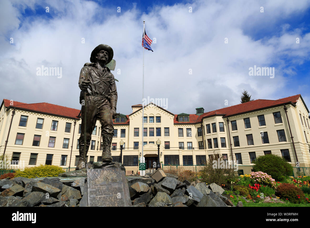 The Prospector outside Alaska Pioneers Home, Sitka, Alaska, USA Stock ...