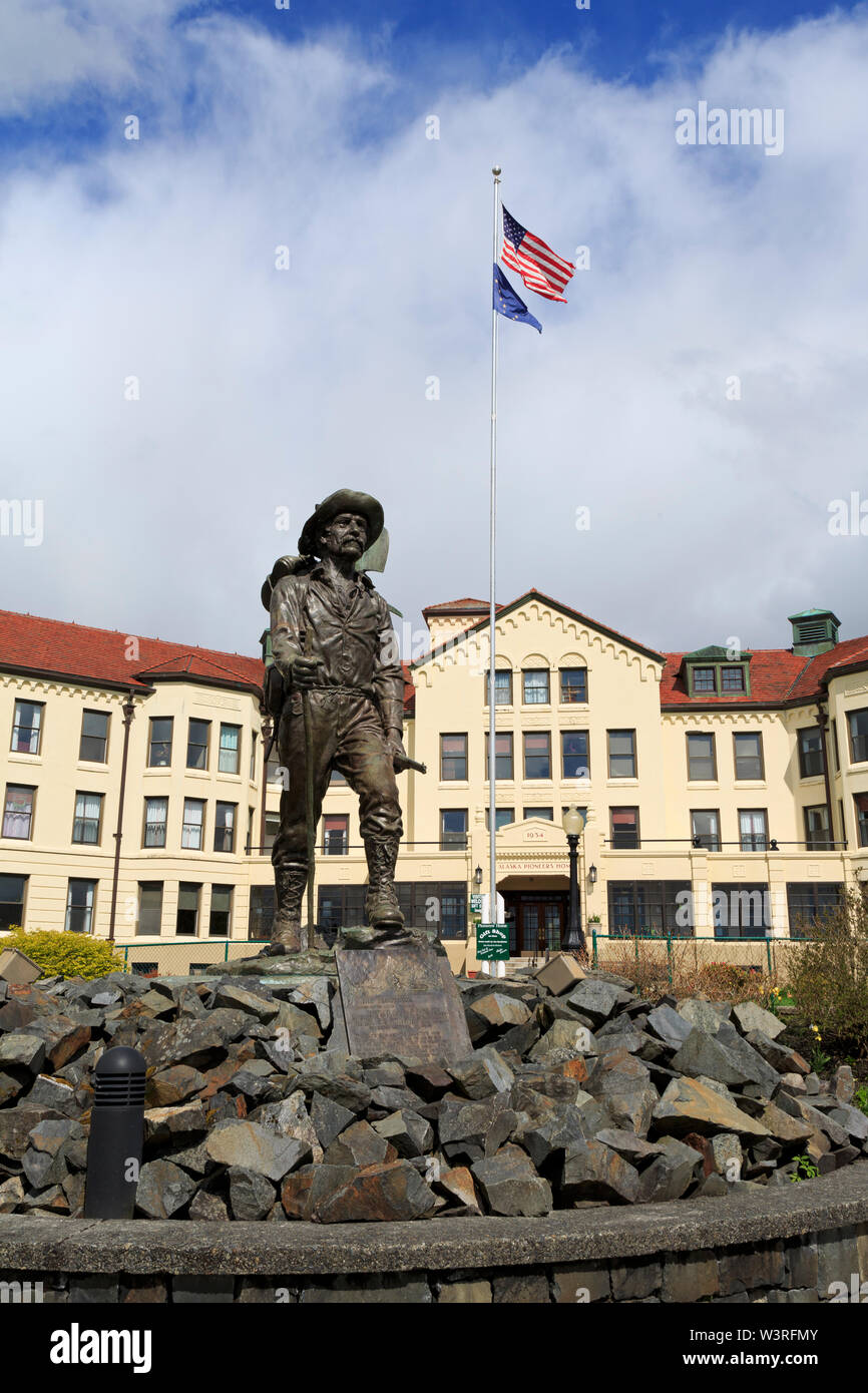 The Prospector outside Alaska Pioneers Home, Sitka, Alaska, USA Stock ...