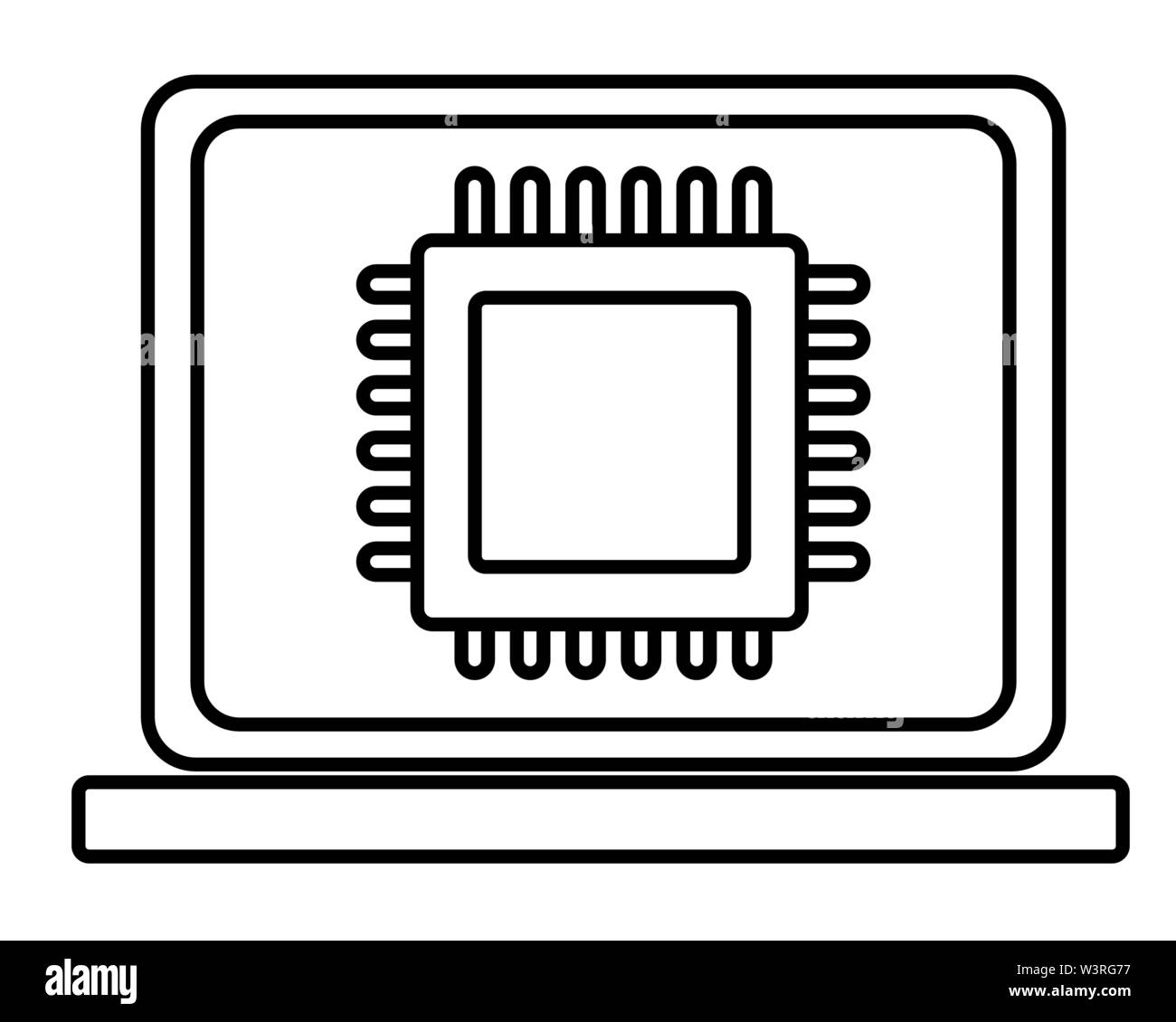 technology cpu motherboard chip cartoon Stock Vector Image & Art - Alamy