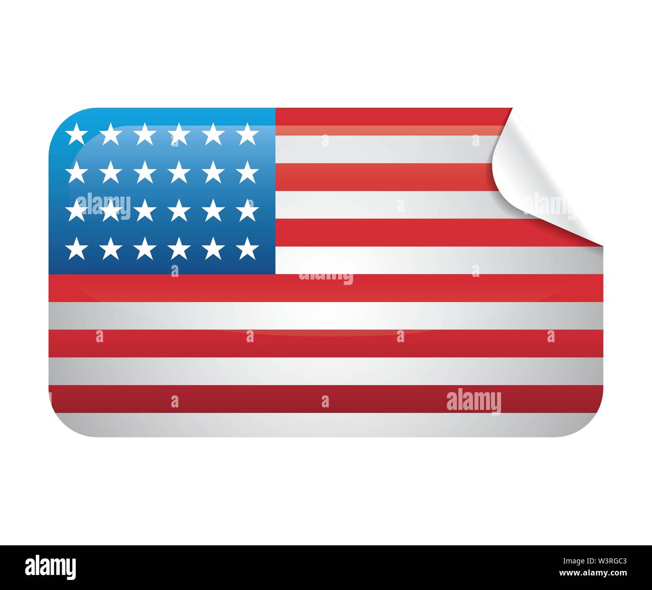 united state of american flag in rectangle shape vector illustration ...