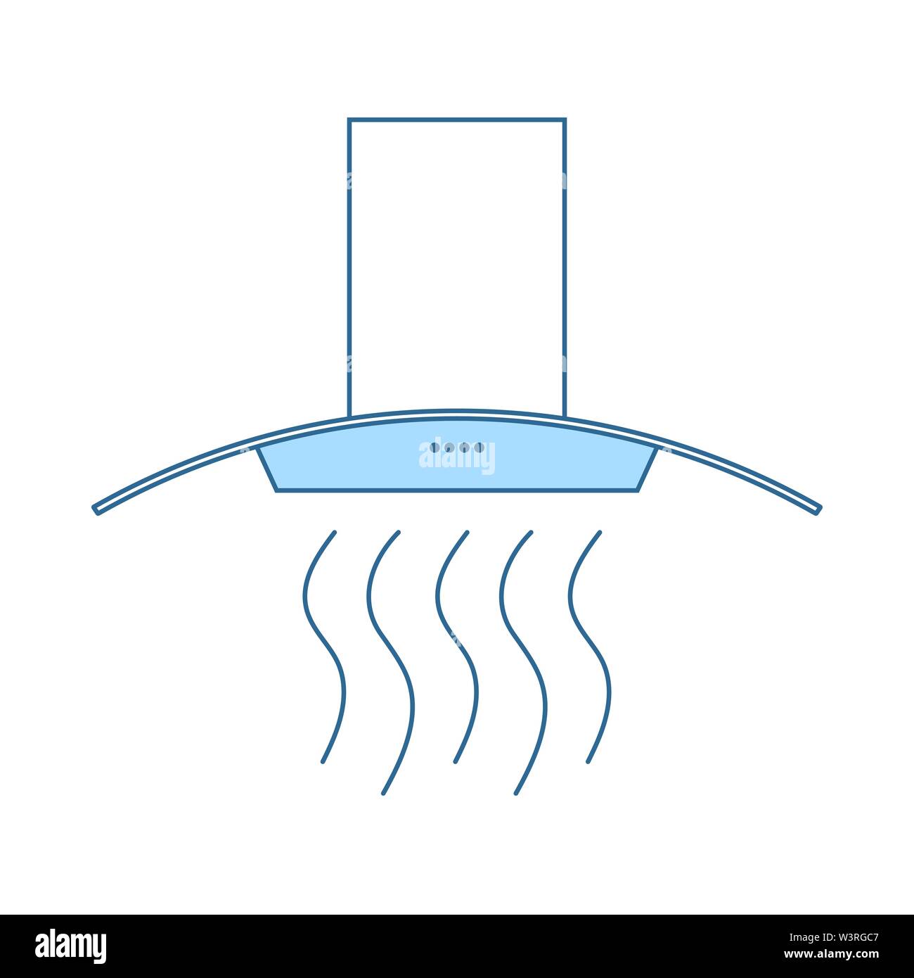 Kitchen Hood Icon. Thin Line With Blue Fill Design. Vector Illustration ...