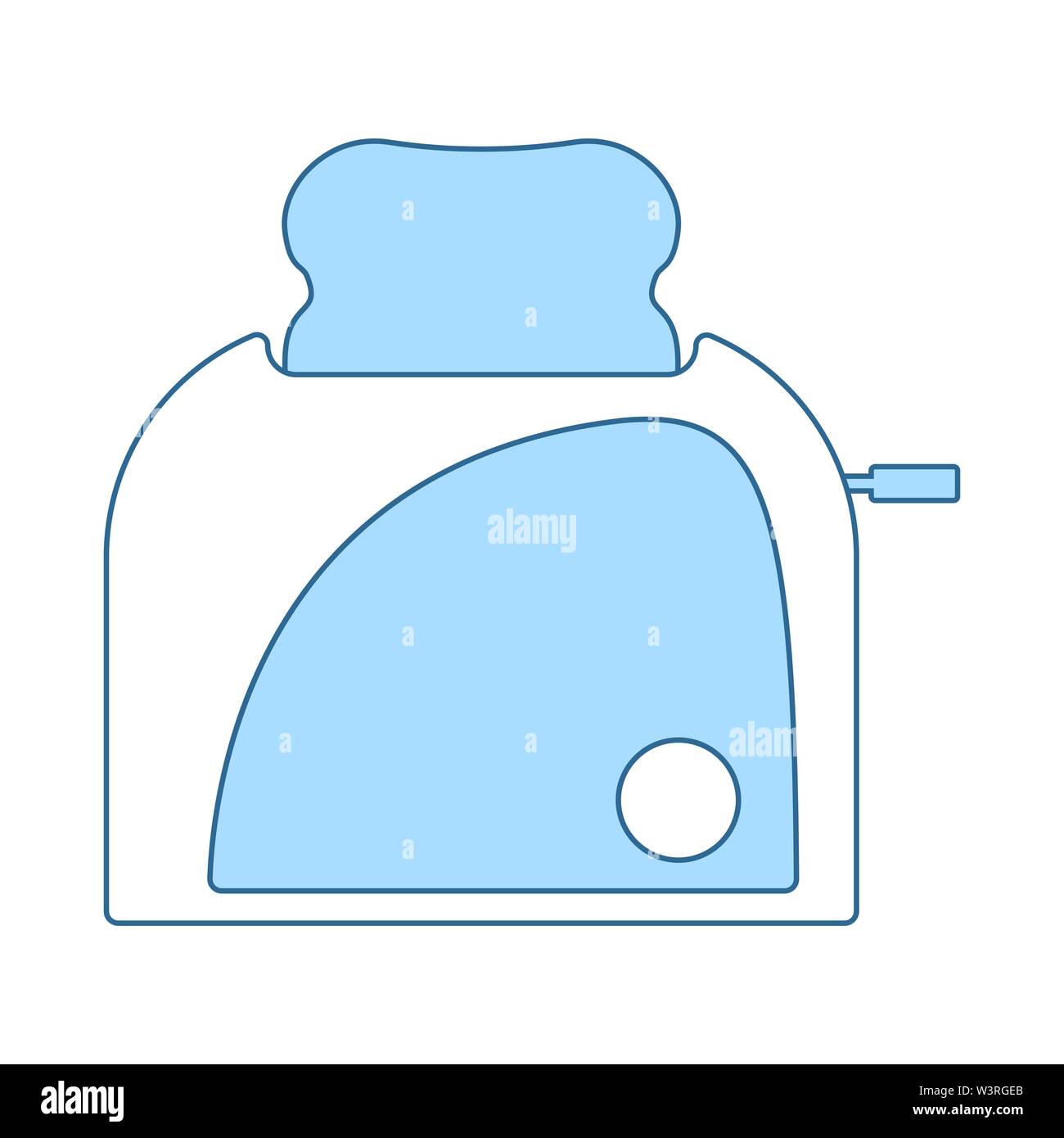Kitchen Toaster Icon. Thin Line With Blue Fill Design. Vector ...