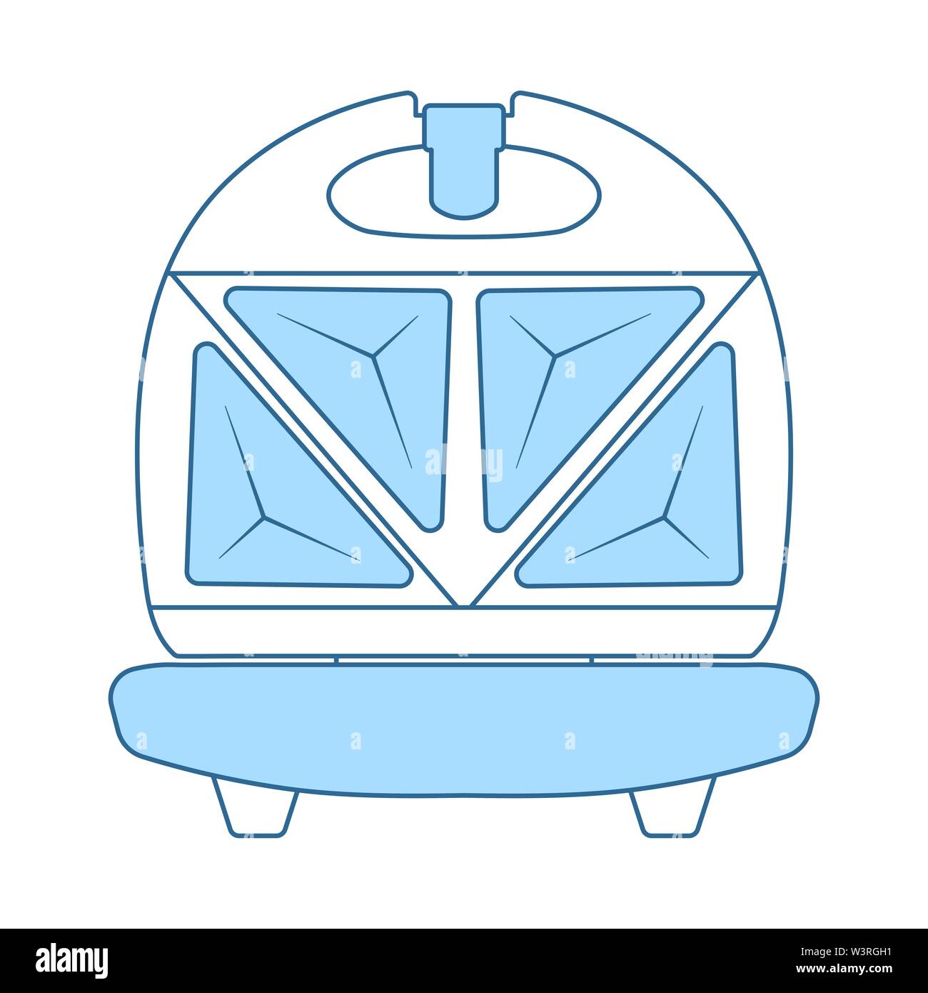 Kitchen Sandwich Maker Icon. Thin Line With Blue Fill Design. Vector ...
