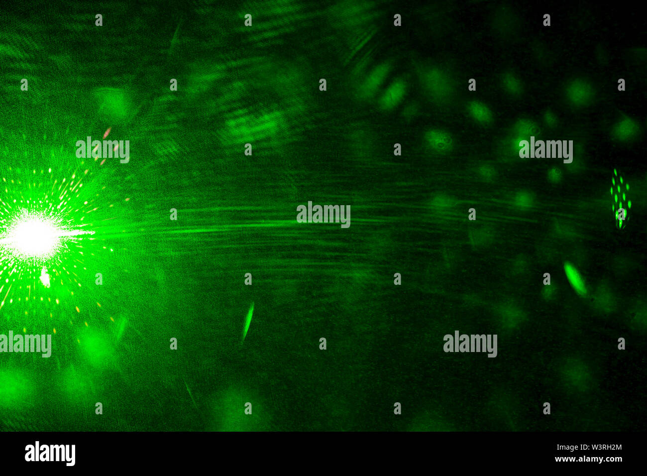 Camera lens flare by laser light create circles of objective iris ...