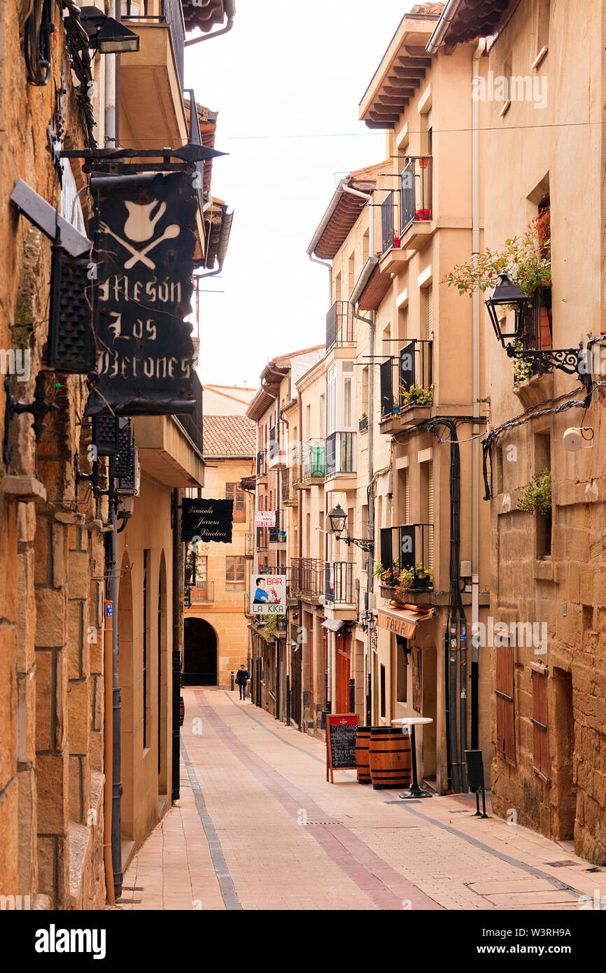 Traditional street with bars and restaurants in Haro, La Rioja, Spain ...