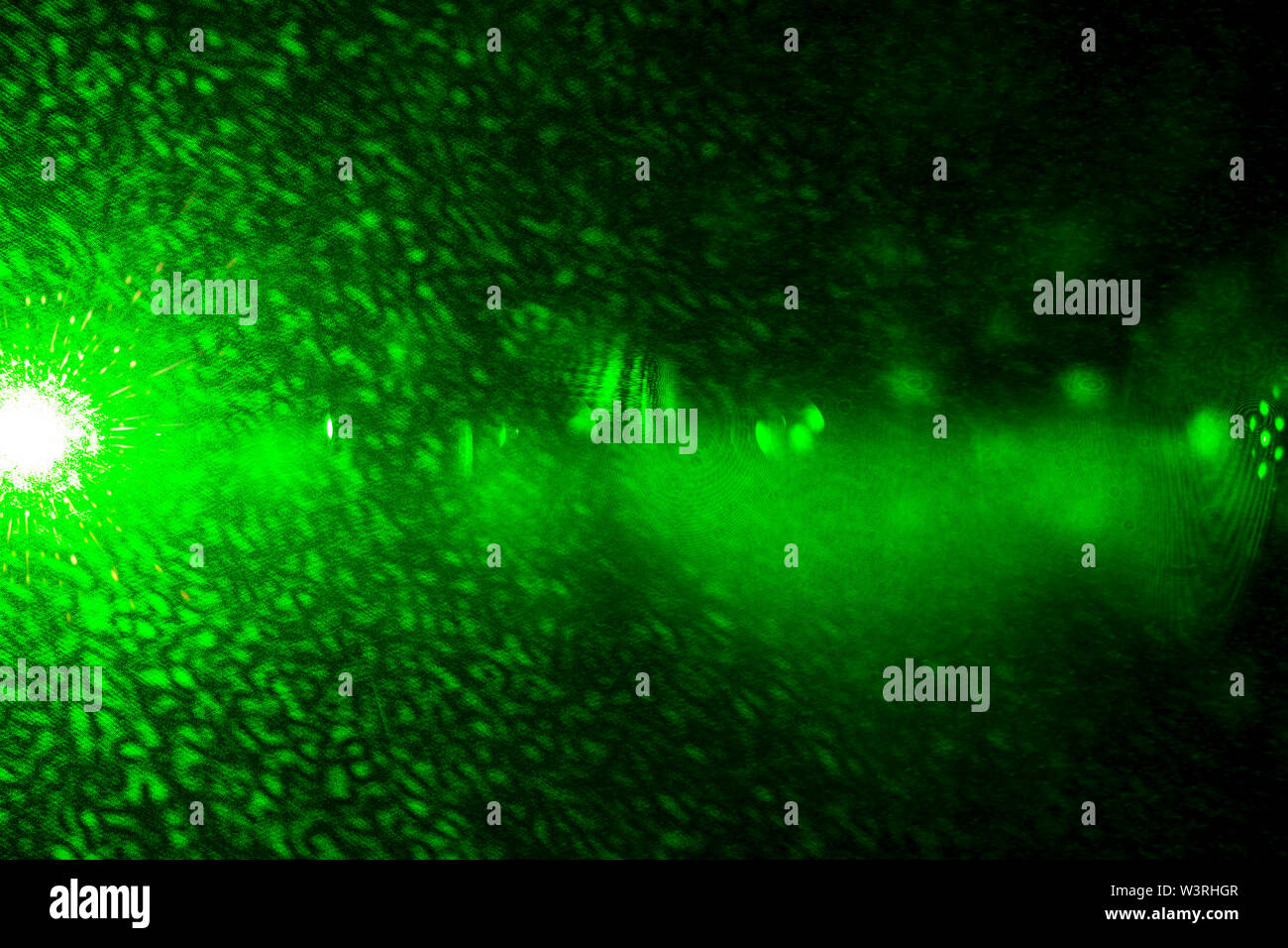 Camera lens flare by laser light create circles of objective iris ...