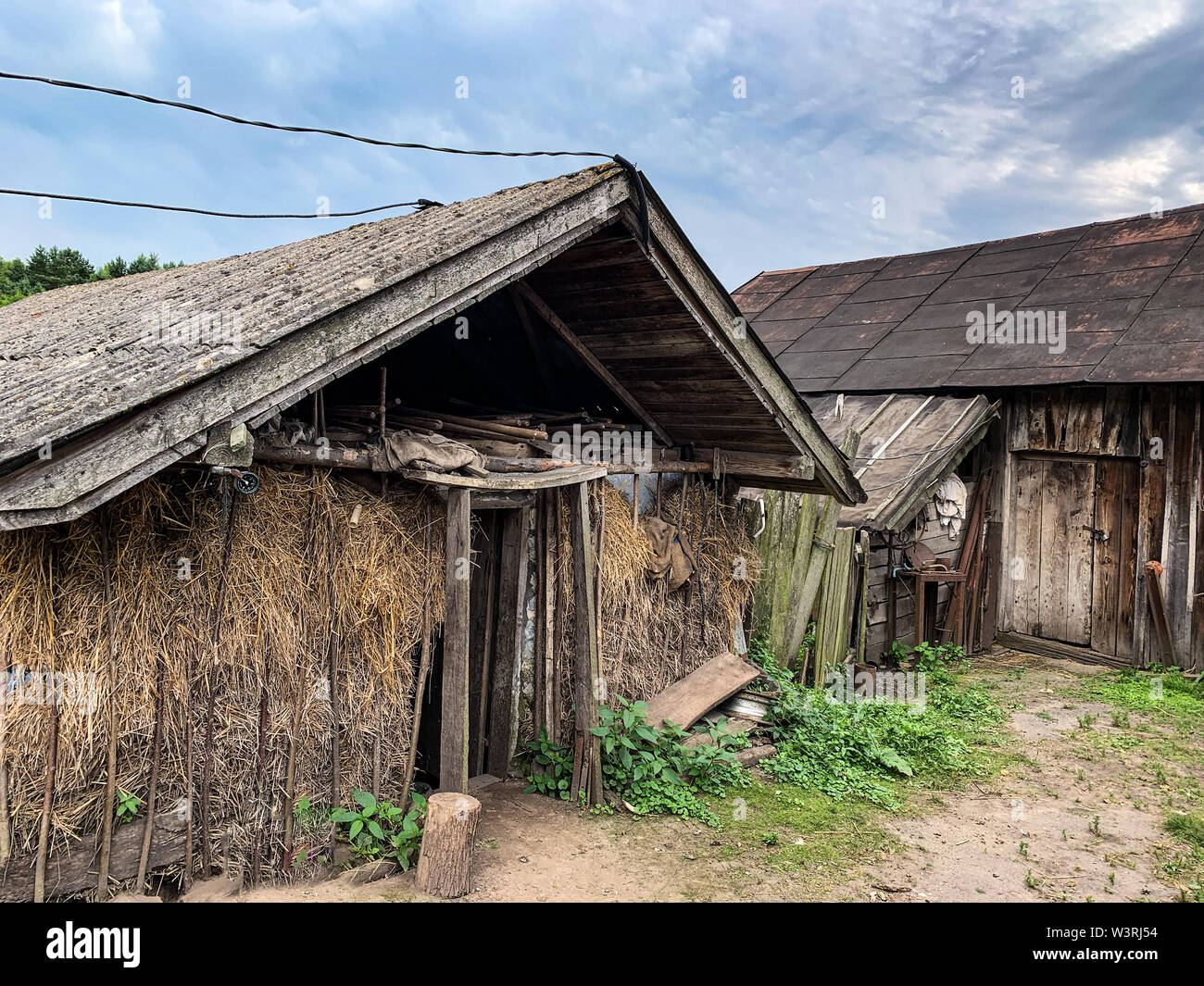 Chernobyl radioactive area . Abandoned house in village near Chernobyl ...
