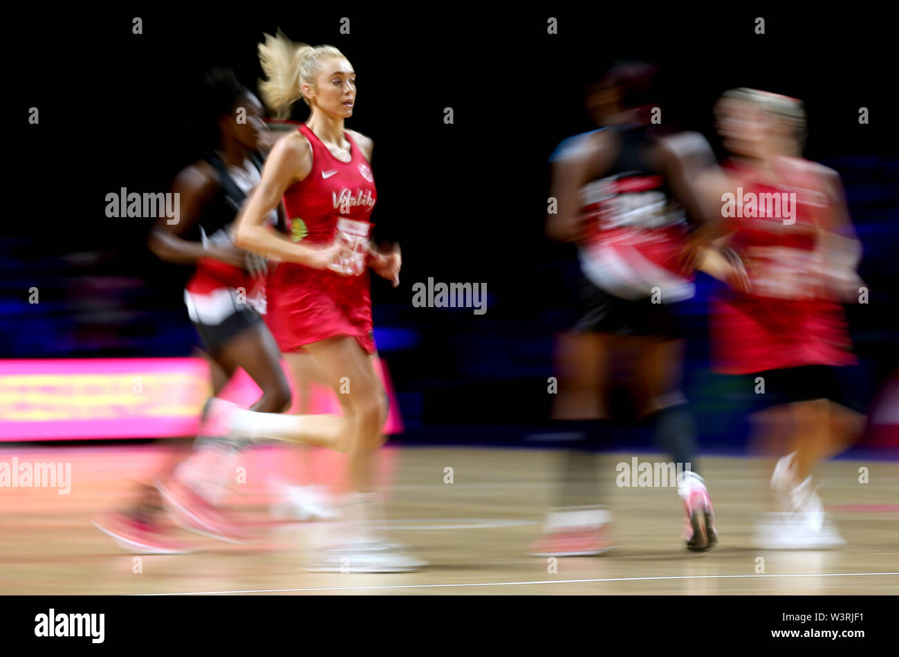 England's Helen Housby in action during the Netball World Cup match at the M&S Bank Arena ...