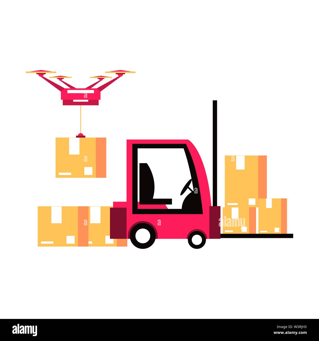 logistic and delivery shipping cartoon Stock Vector Image & Art - Alamy