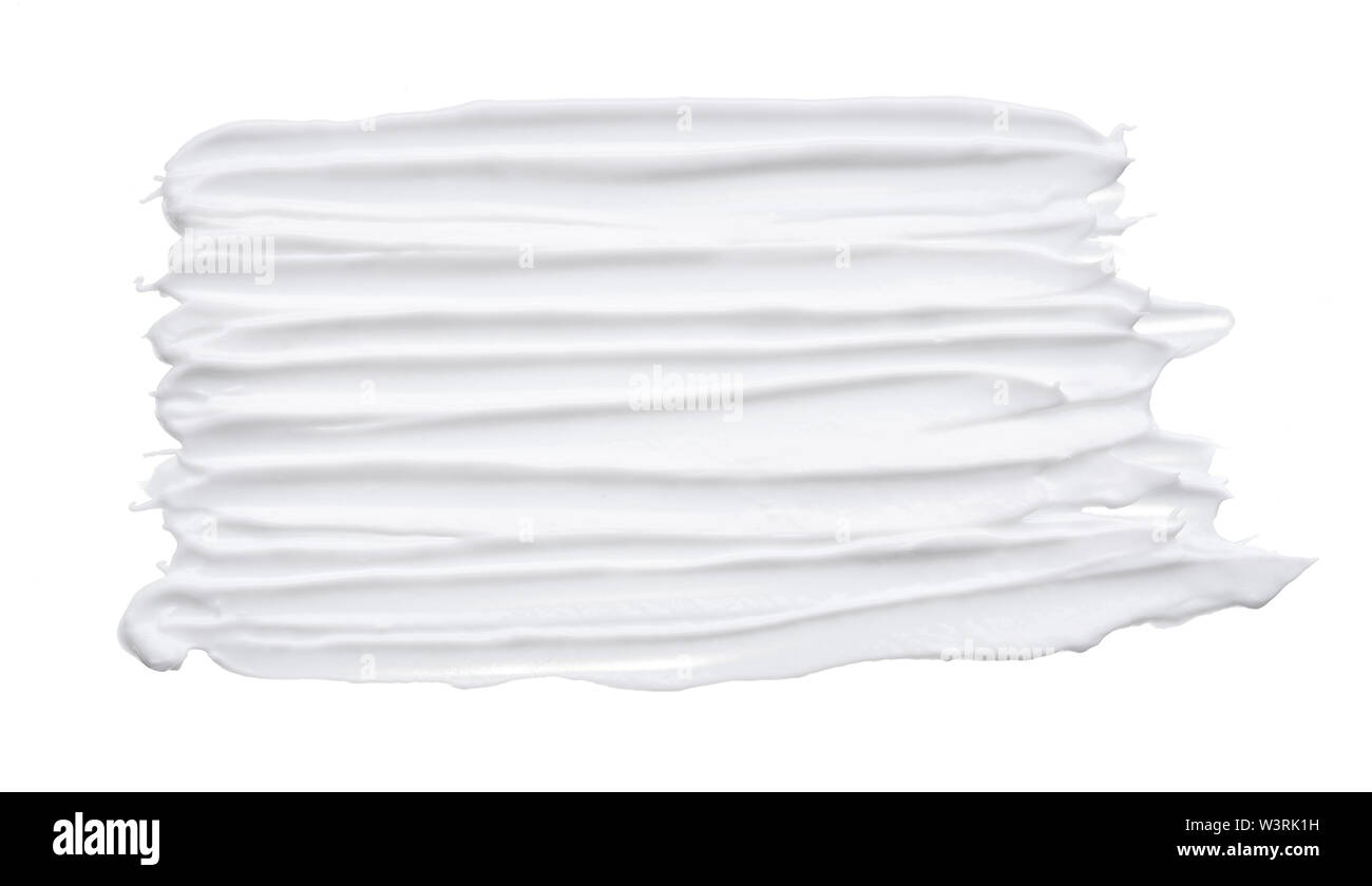 White smear and texture made with face clay or cream isolated on white ...