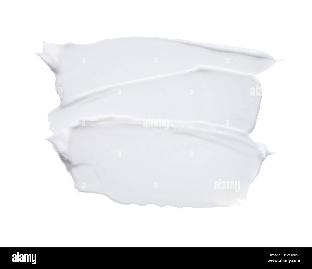 White smear and texture made with face clay or cream isolated on white ...